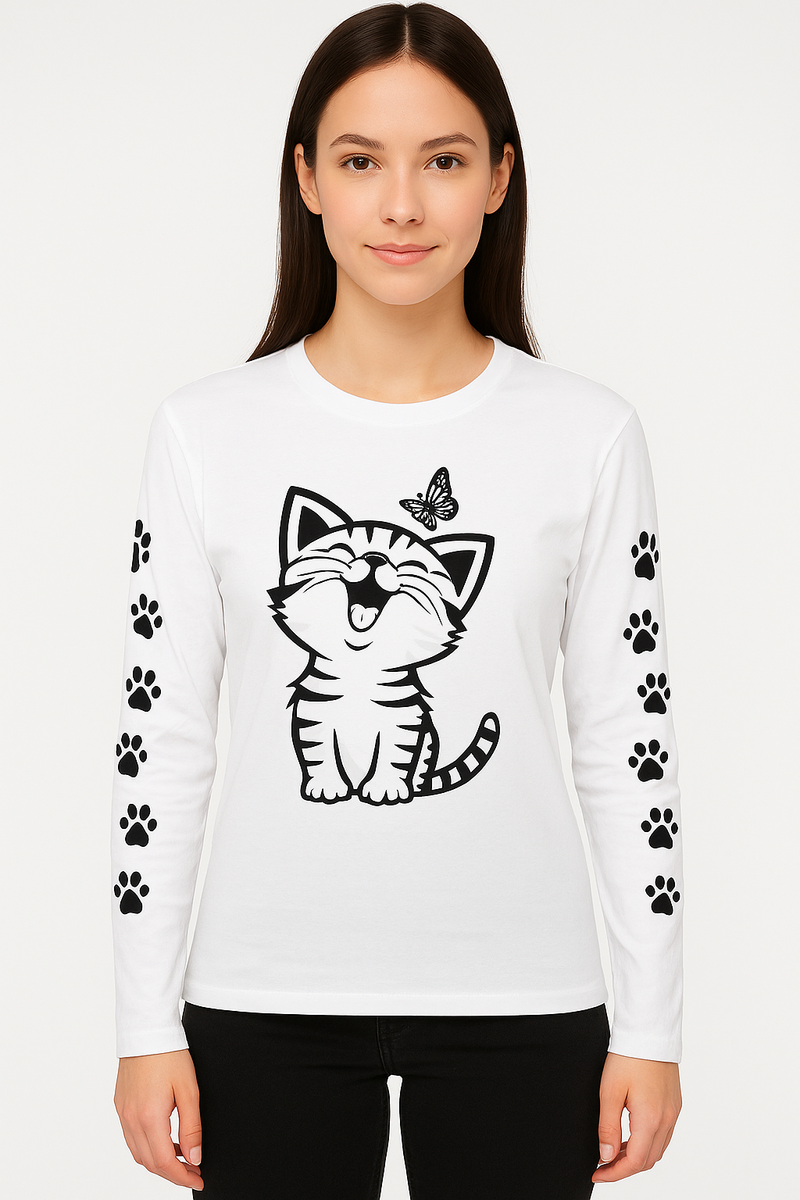Playera Dama GATO HUELLITAS | Aditivo