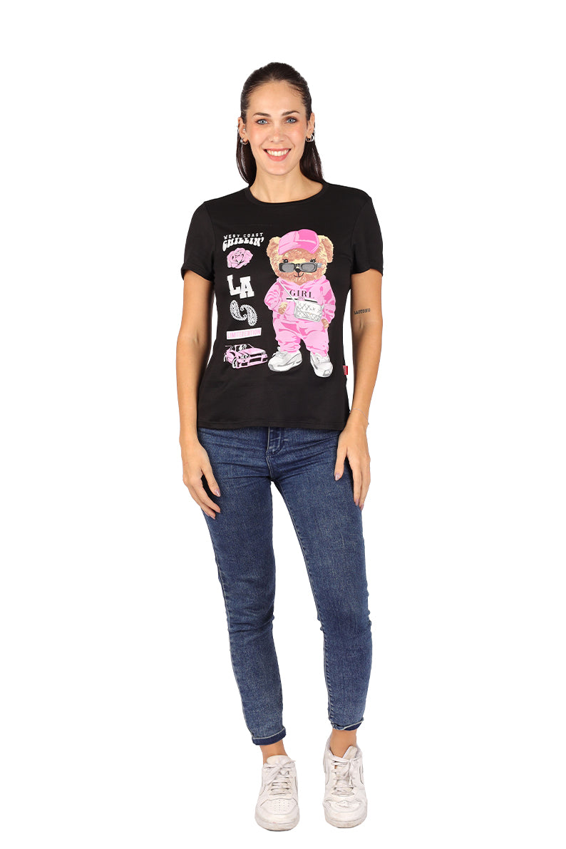 Playera Para Dama Oso Pink | Aditivo